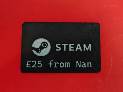 Steam Gift Card with editable Text - Free 3D Print Model - MakerWorld
