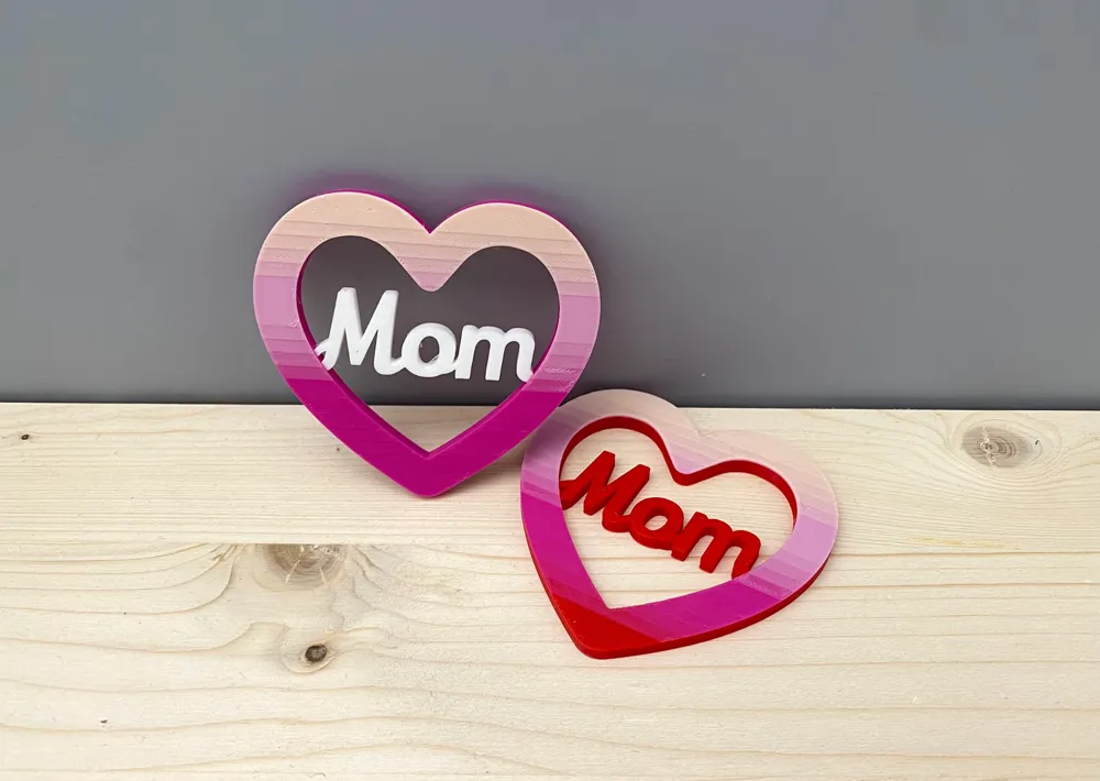 MOM Heart Emblem with color gradient by Lukis3DStudio - MakerWorld