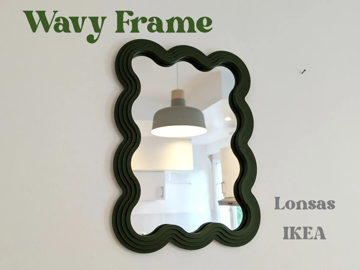 Wavy Decorative Mirror Frame Lonsas Ikea - Free 3D Print Model - MakerWorld