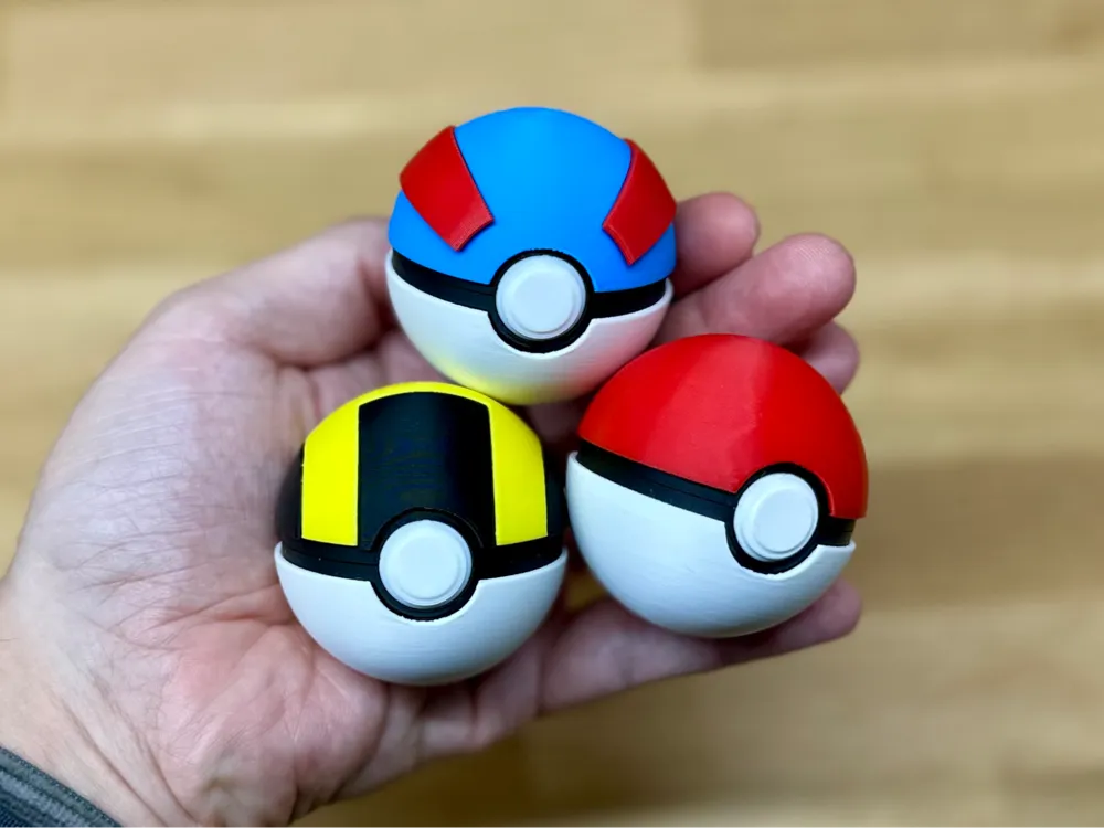 Mini Great Pokeball - Pokemon - Fully Functional - Free 3D Print Model ...