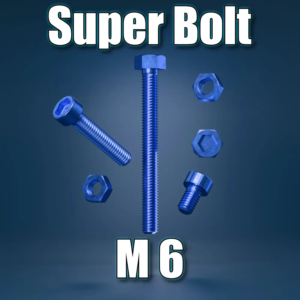 M6 SUPER BOLT with nut and perfect fit - Free 3D Print Model - MakerWorld