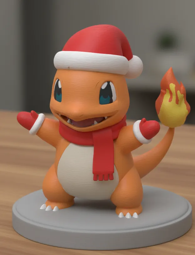Christmas - Pokemon Charmander ヒトカゲ Xmas Version - Free 3D Print Model ...