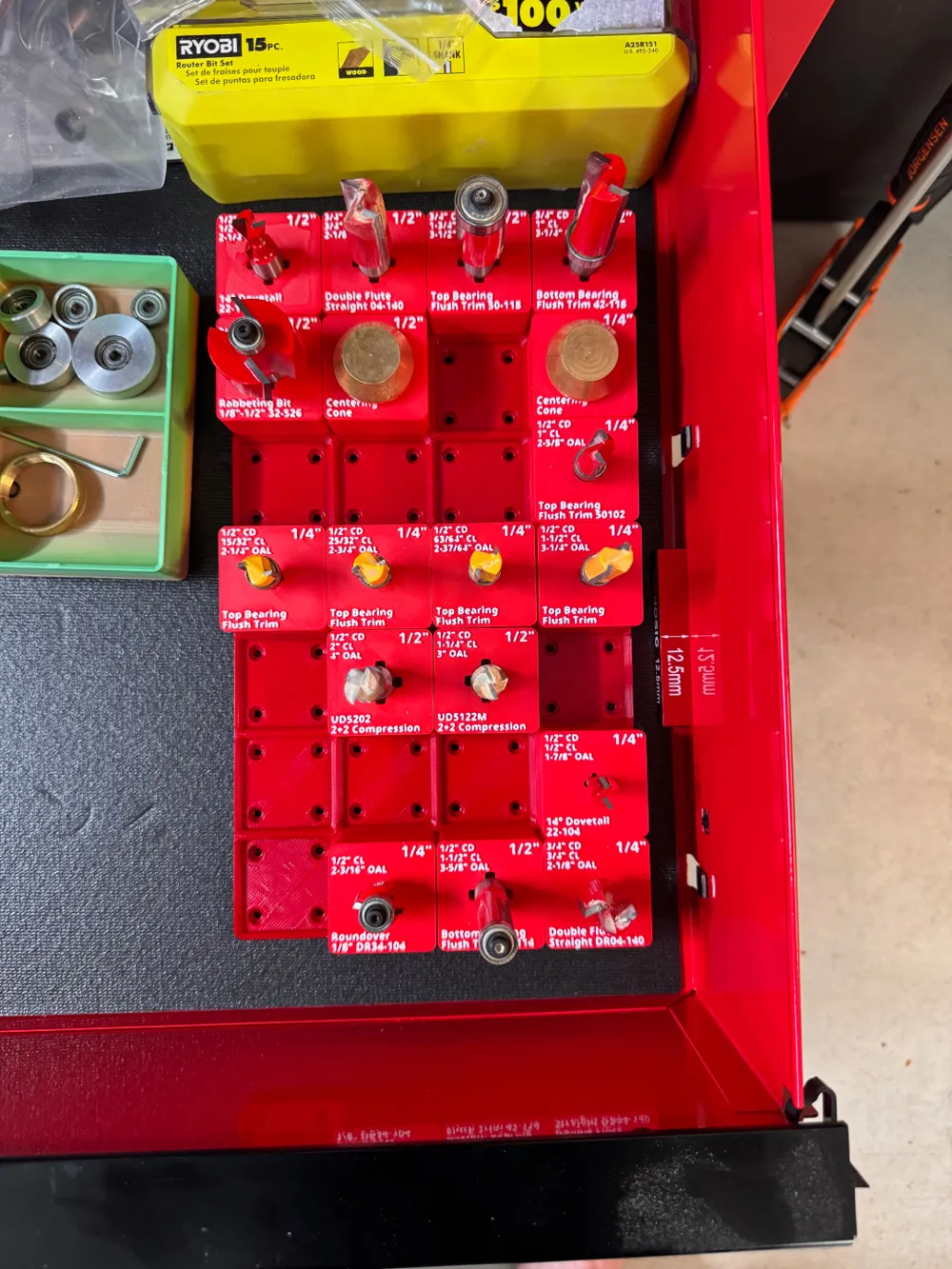 Gridfinity Multi-color Router Bit Holders Remixed by Jens Bodal ...