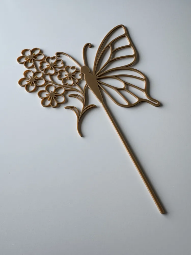 Floral Butterfly with Flower Pick by CrazyKidz MakerWorld: Download ...