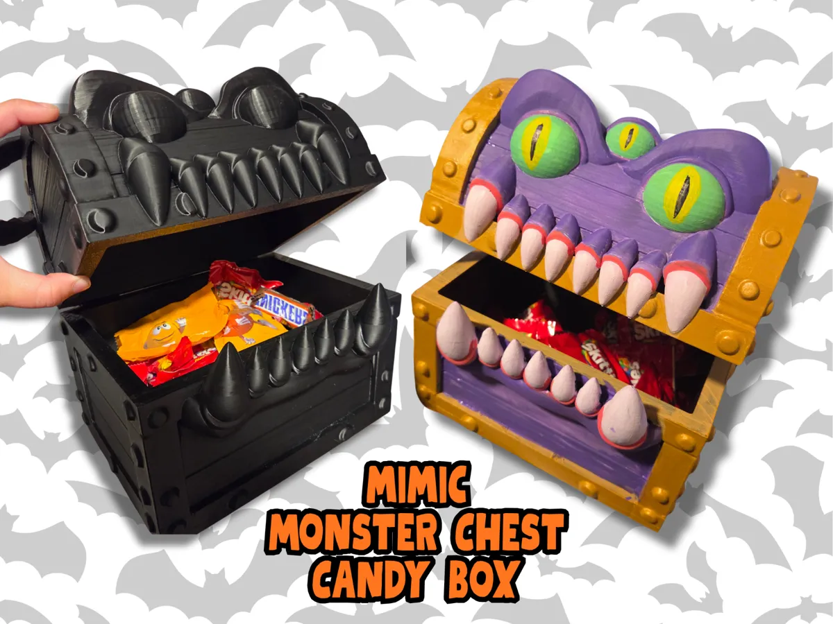 Mimic Monster Chest Candy Box or Bowl - Free 3D Print Model - MakerWorld