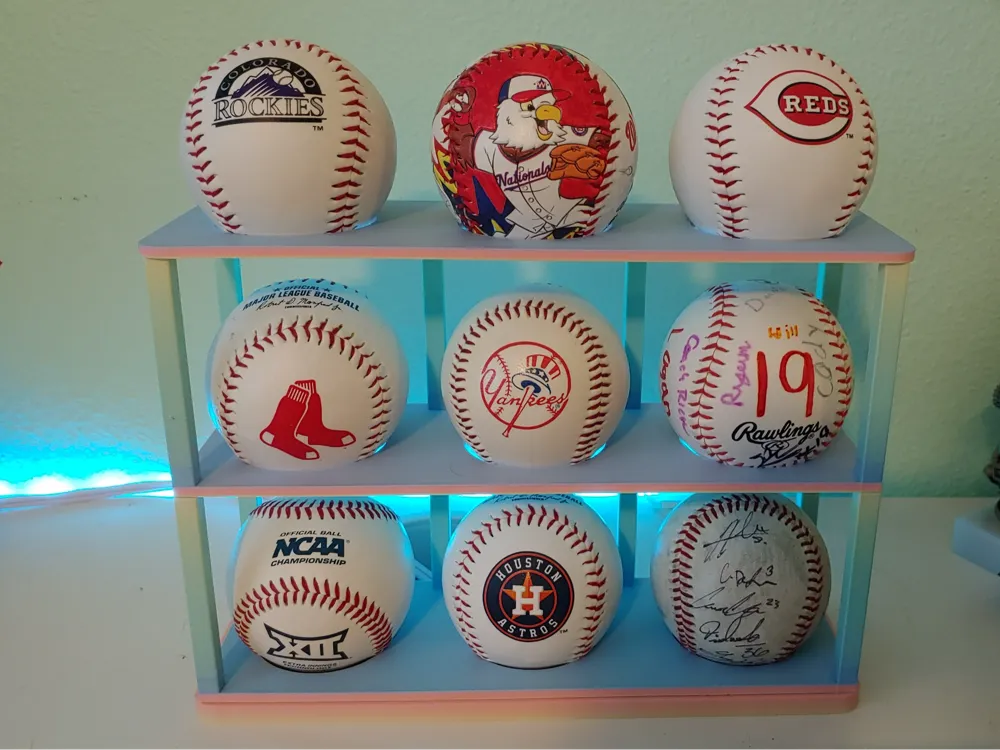 Baseball Display Stand - Modular Stacking Trays by ChibiCheese - MakerWorld