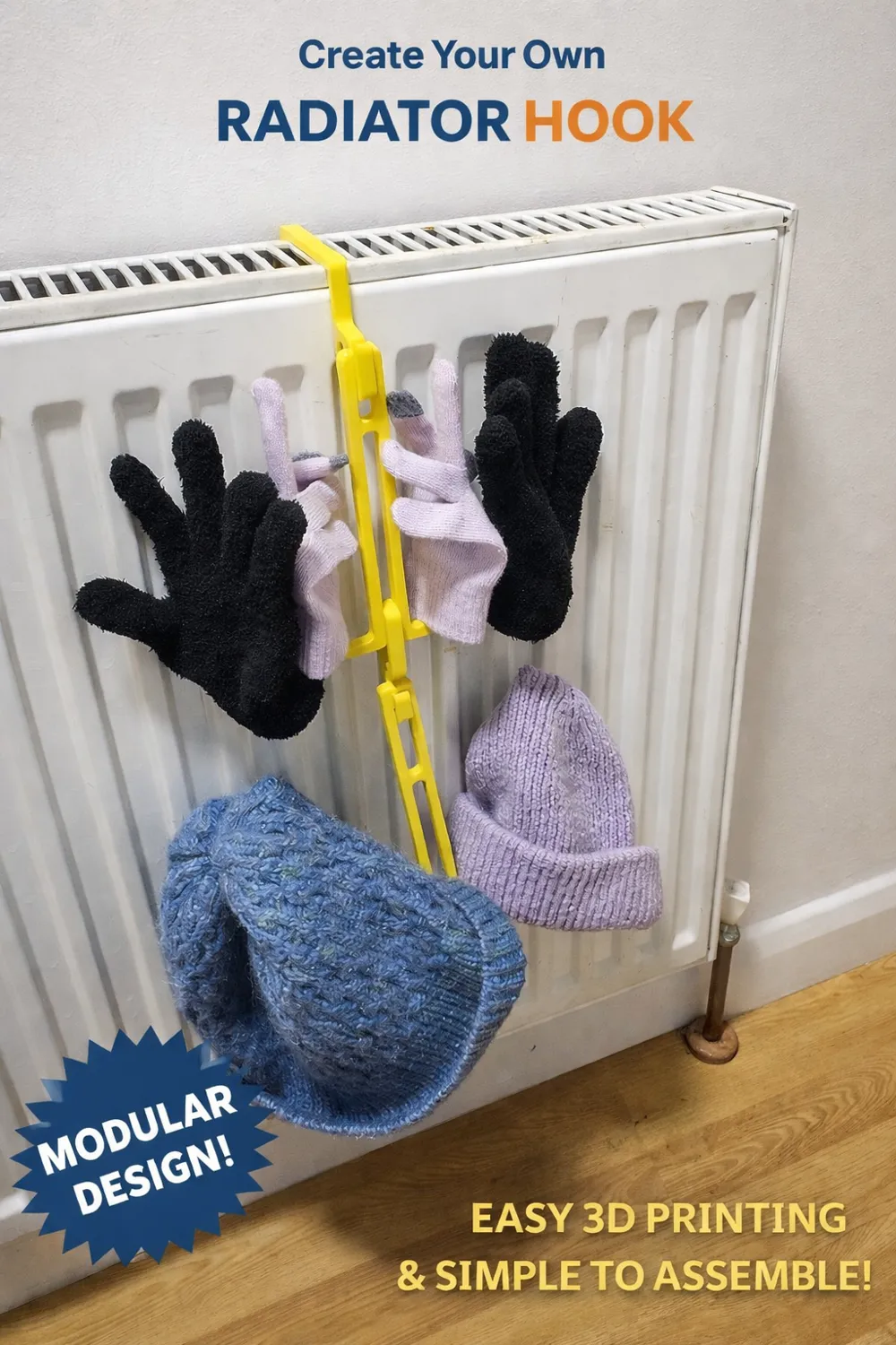 Radiator hook for drying gloves & more - Free 3D Print Model - MakerWorld
