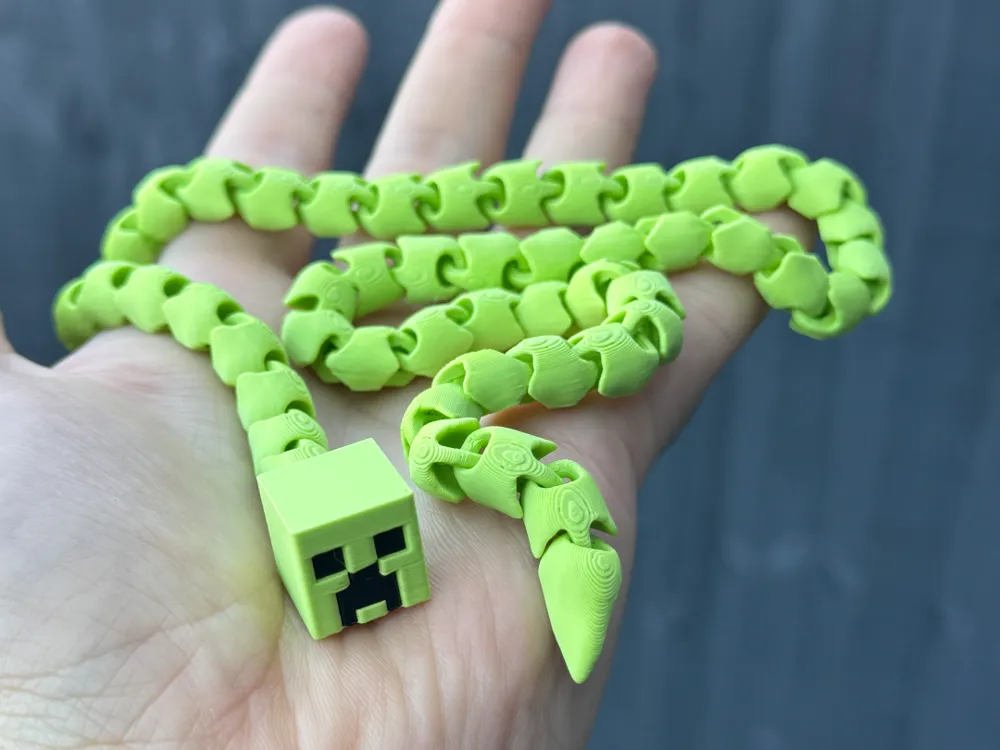 Creeper Flexi Snake "Longer" by Paulies Prints - MakerWorld