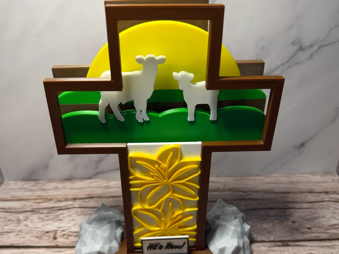 Modular Easter Cross Diorama – “He Is Risen” - Free 3D Print Model ...