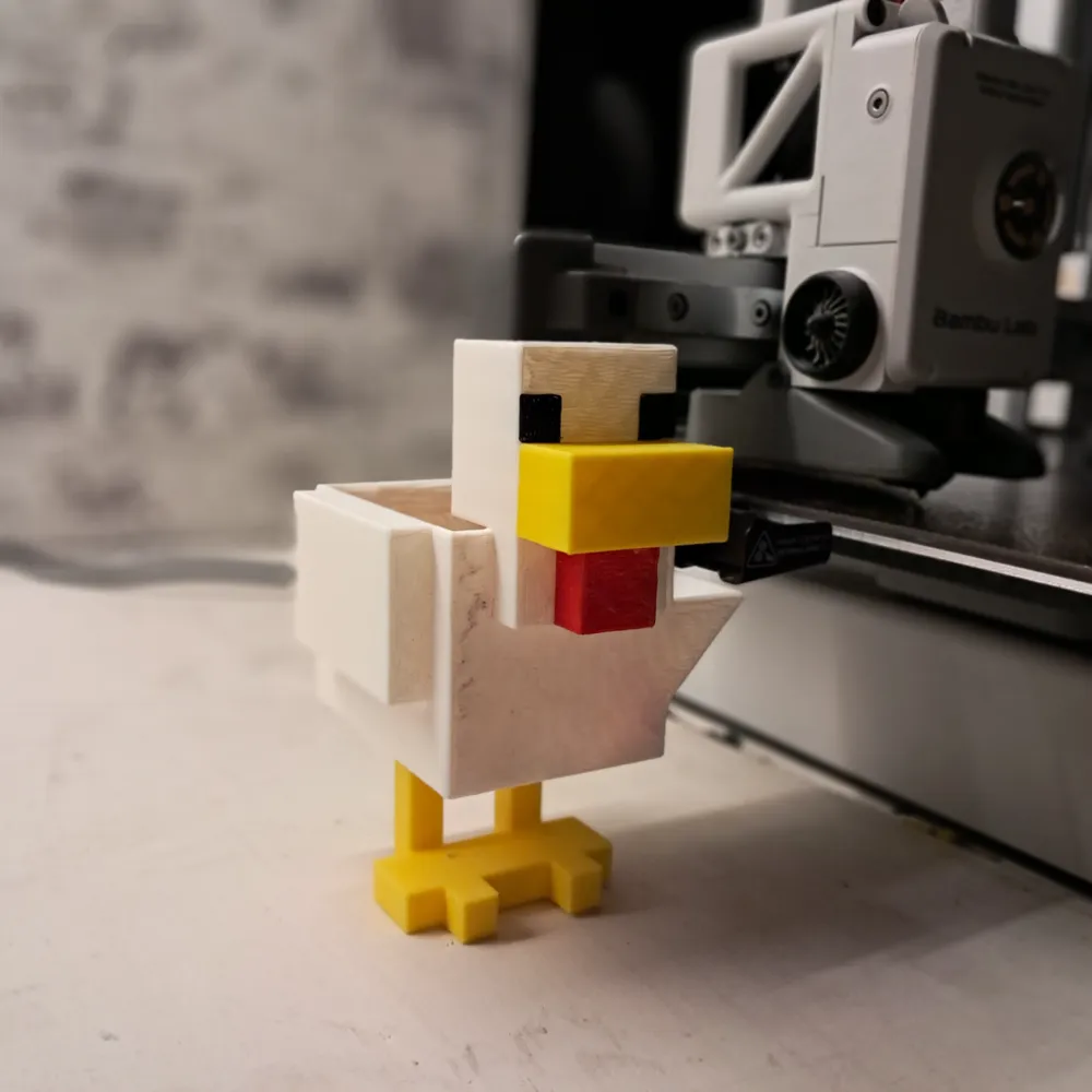 Waste Bin Minecraft Chicken A1 (Mini) by 3d Craft MakerWorld: Download ...