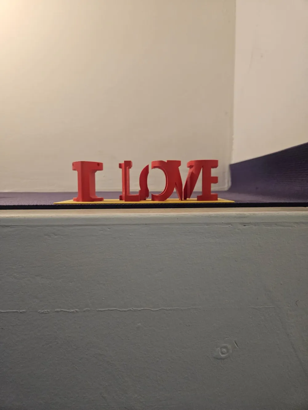 I love you anamorphic sign illusion - Free 3D Print Model - MakerWorld