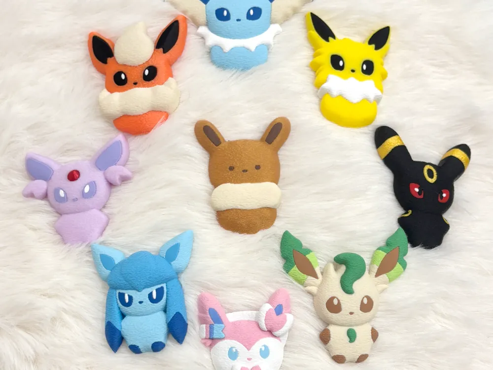 Pokemon Cookie (Eevee Series) Hair Clip/Fridge Magnet - Free 3D Print ...