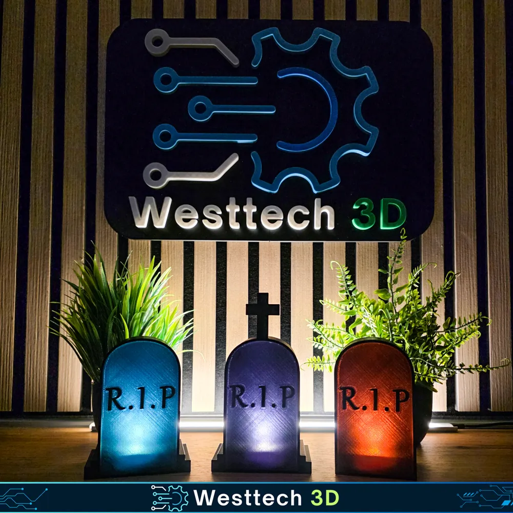 Tombstone Tealight Lamps by Westtech 3D MakerWorld: Download Free 3D Models