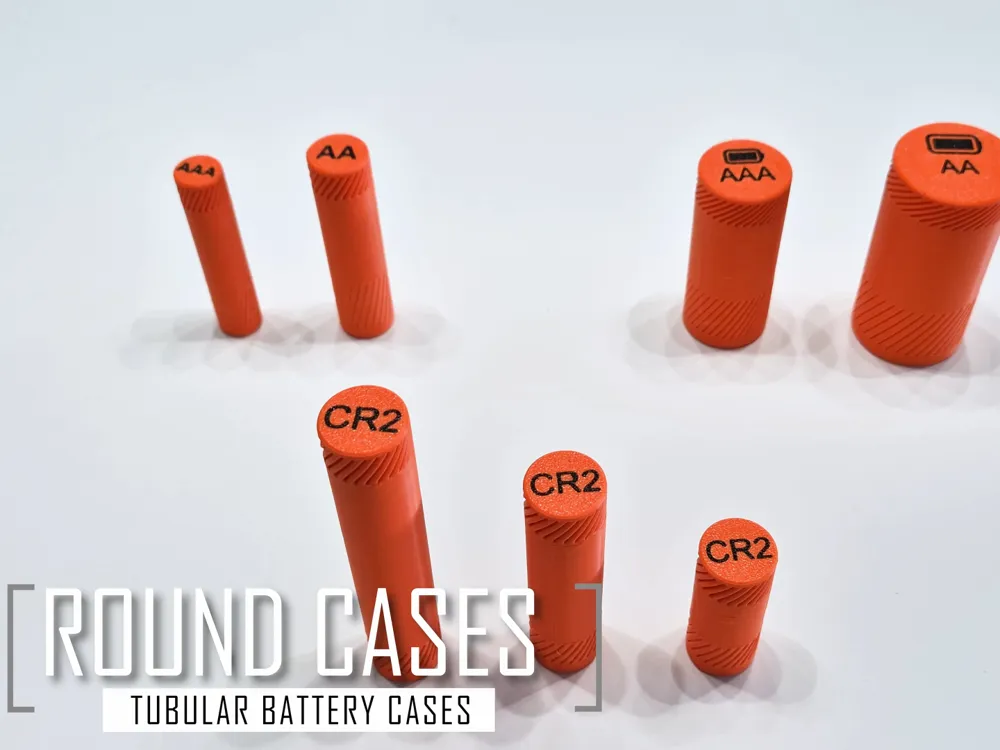 Round Battery Case - CR2 AAA & AA sizes by Dean_Menhennet - MakerWorld
