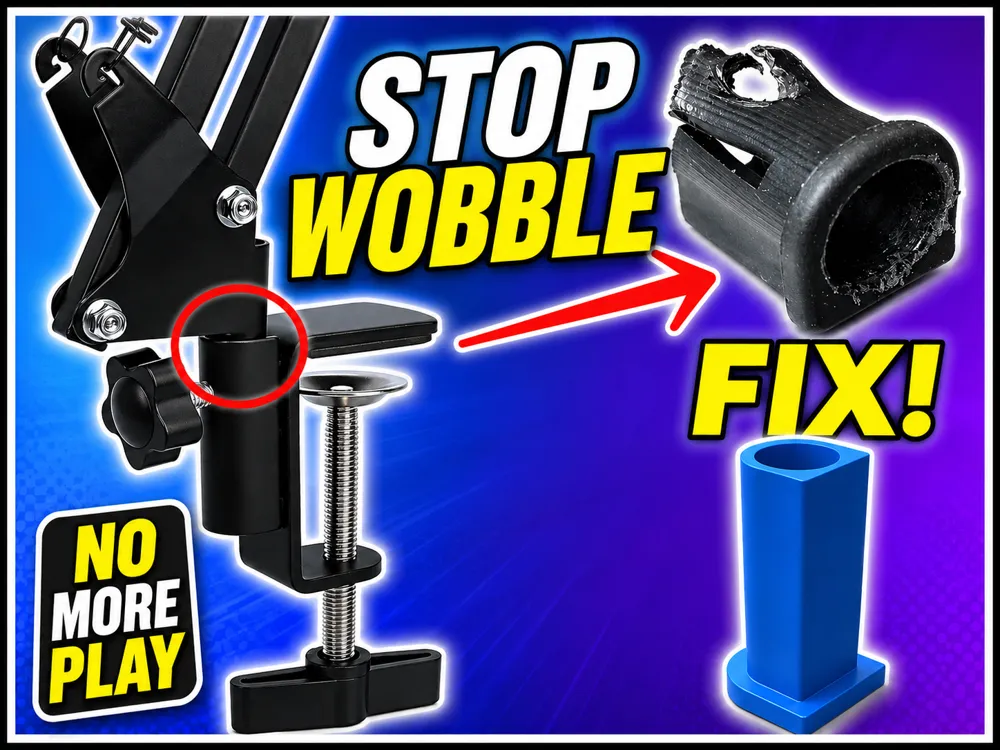 Fix Wobbly Microphone Arm Stand Replacement Sleeve - Free 3D Print ...