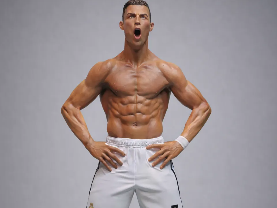 Cristiano Ronaldo CR7 Football Champion - Free 3D Print Model - MakerWorld