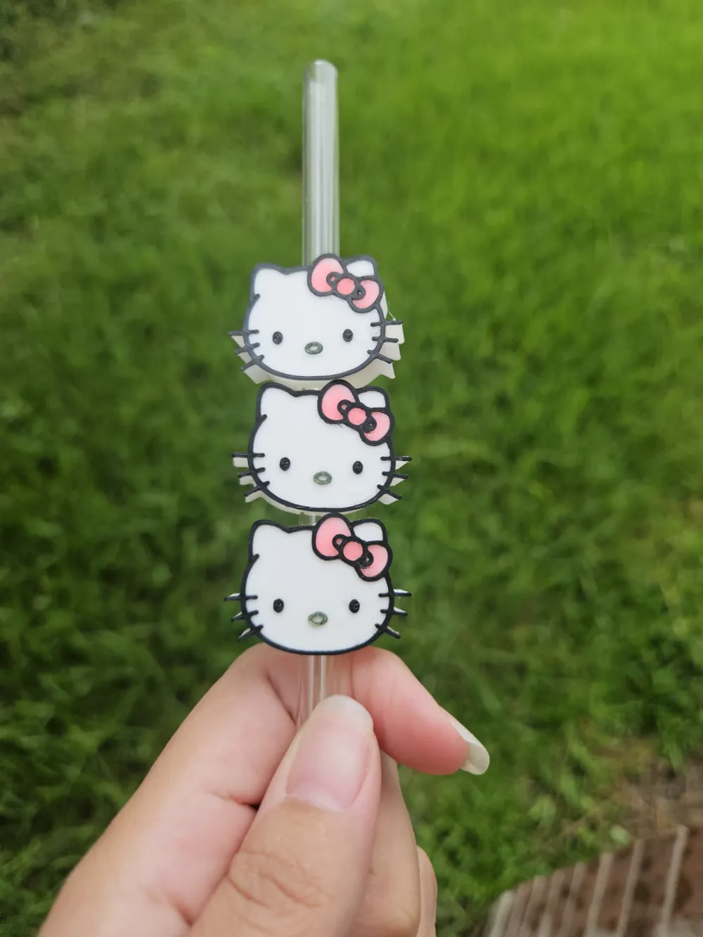 Hello Kitty Straw Topper - Free 3D Print Model - MakerWorld