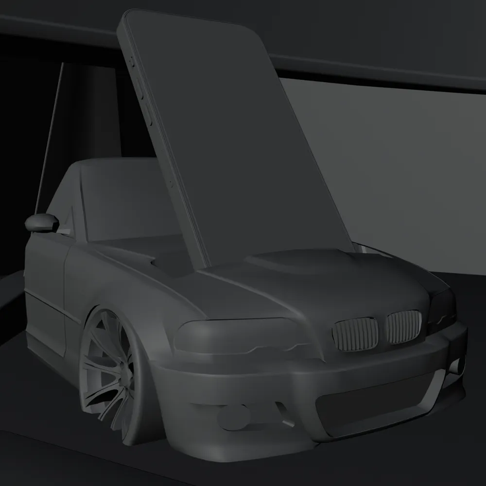 BMW M3 E46 Front Phone Stand - Free 3D Print Model - MakerWorld