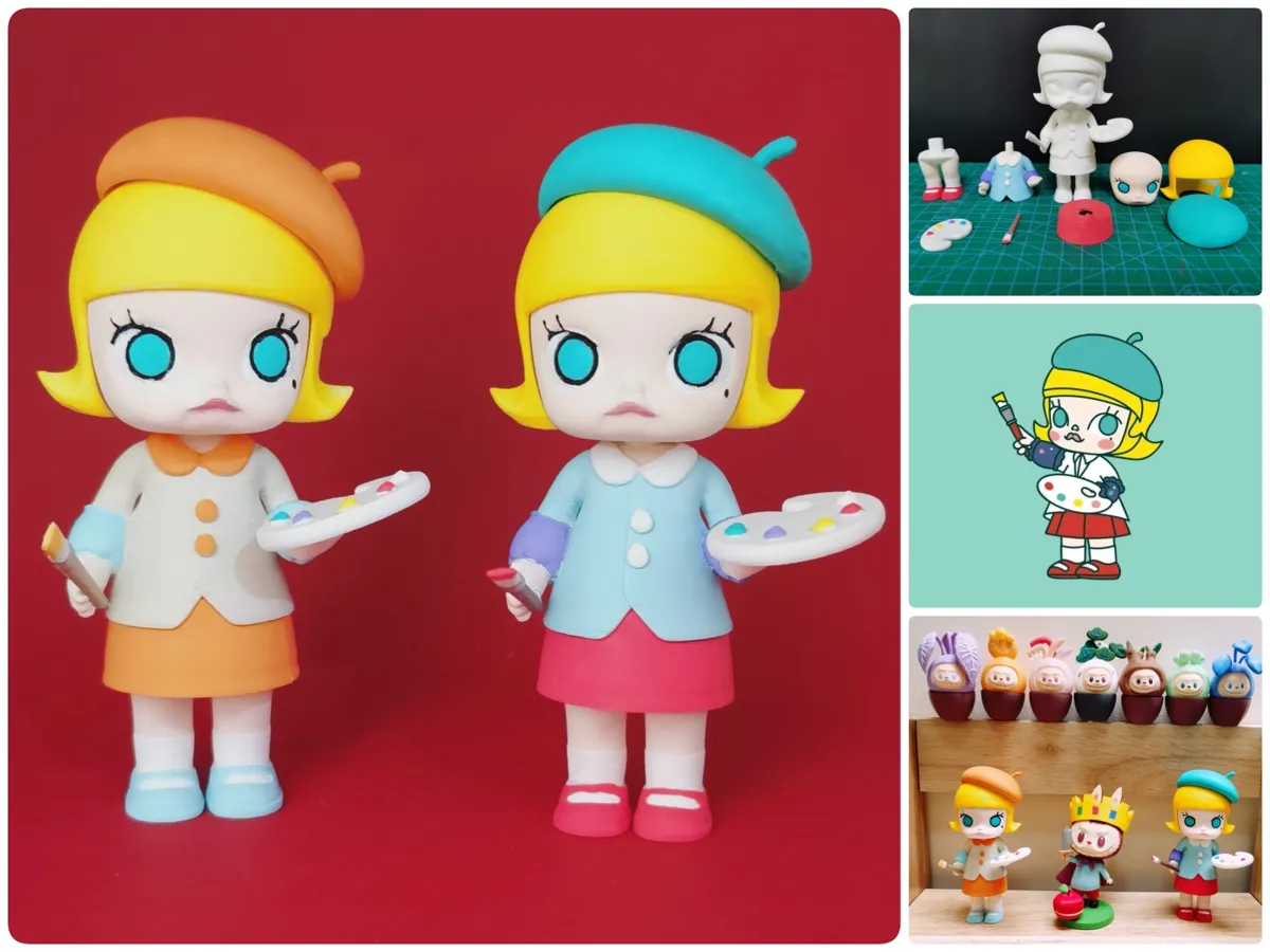 POPMART Little Painter Molly (Parts, Single Color + Multi Color) - Free ...