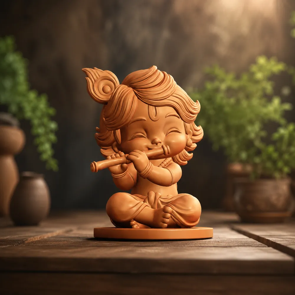Baby Krishna Chibi Statue - Free 3D Print Model - MakerWorld