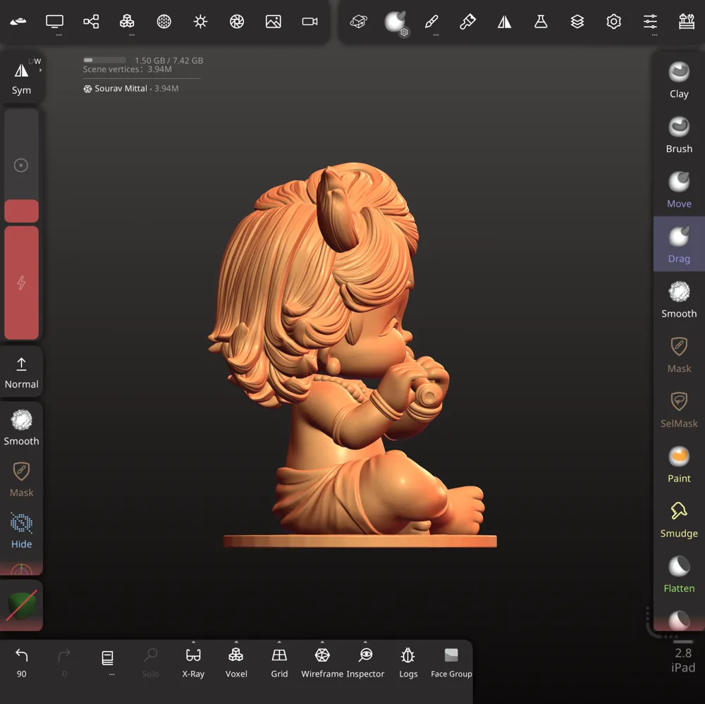 Baby Krishna Chibi Statue - Free 3D Print Model - MakerWorld