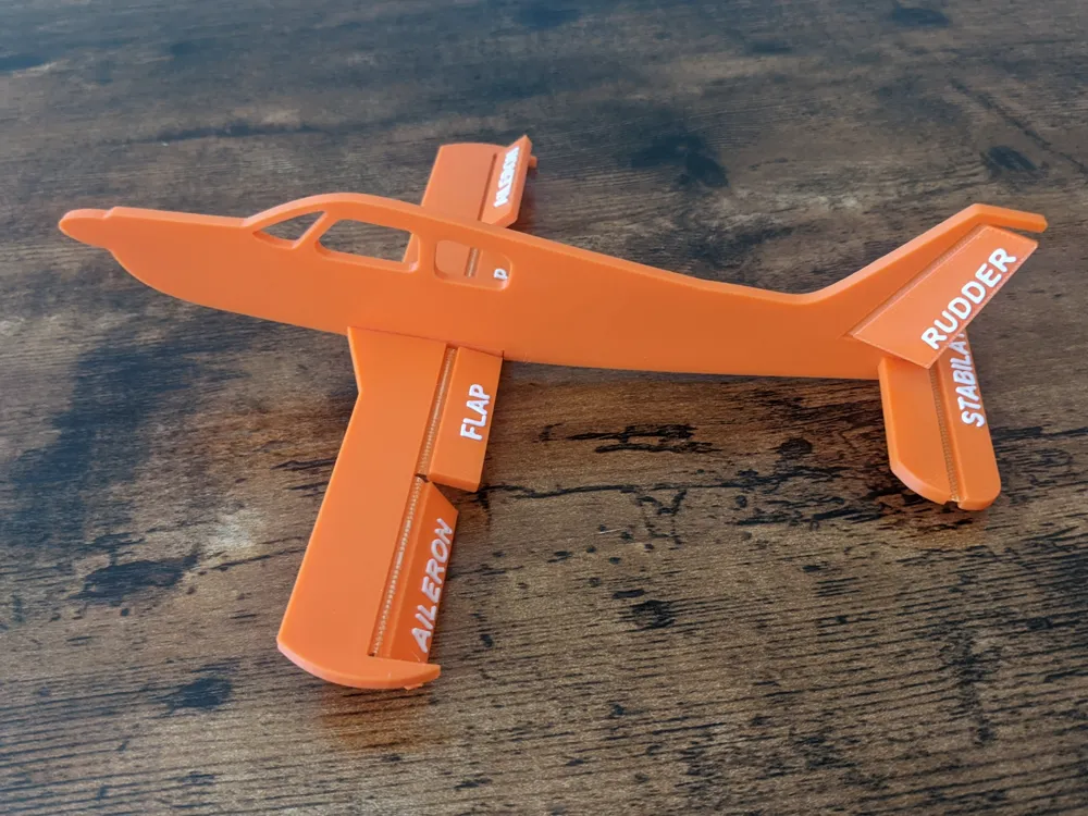 Instructional Low Wing Airplane-Labeled & Posable by ashtree3d - MakerWorld