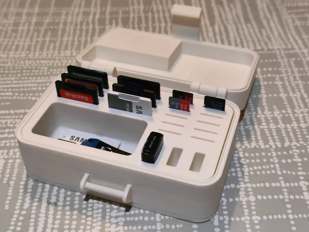 SD card storage box (in place) by Dje MakerWorld: Download Free 3D Models