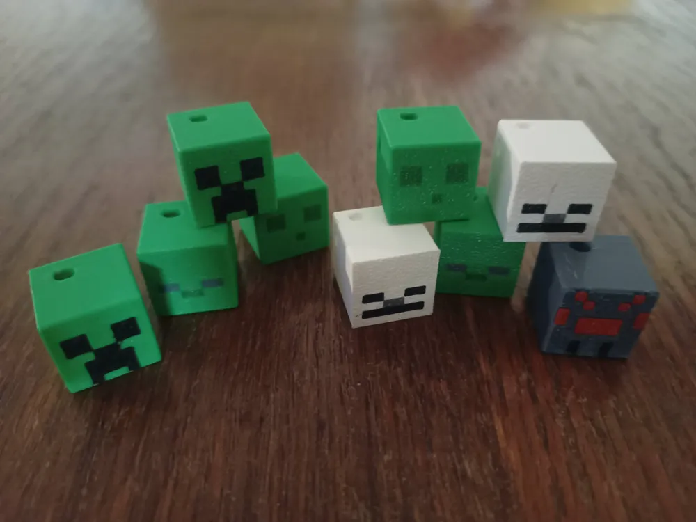 Minecraft creeper, zombie, slime... keychain noAMS by Berry MakerWorld ...
