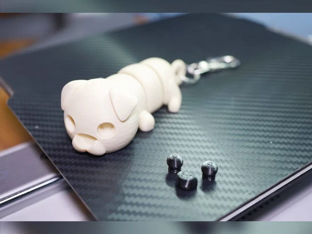 Cute Flexi Dog-Pug-(Keychain)(No AMS)(No Supports) by SternPrinting ...