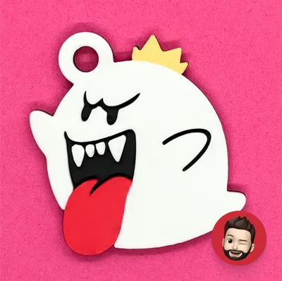Mario King Boo keychain by nicodeimos - MakerWorld