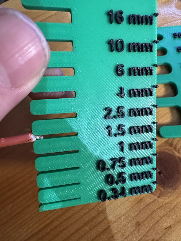 Wire Gauge - Wire Cross-Section Measuring Template - Free 3D Print ...