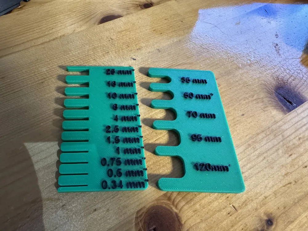Wire Gauge - Wire Cross-Section Measuring Template - Free 3D Print ...