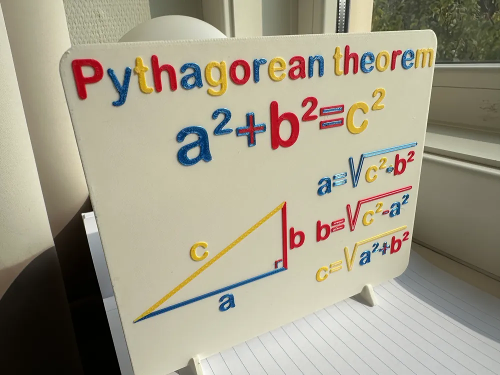 Pythagorean Theorem Cheat Sheet (Pythagoras) by pix3l8e - MakerWorld