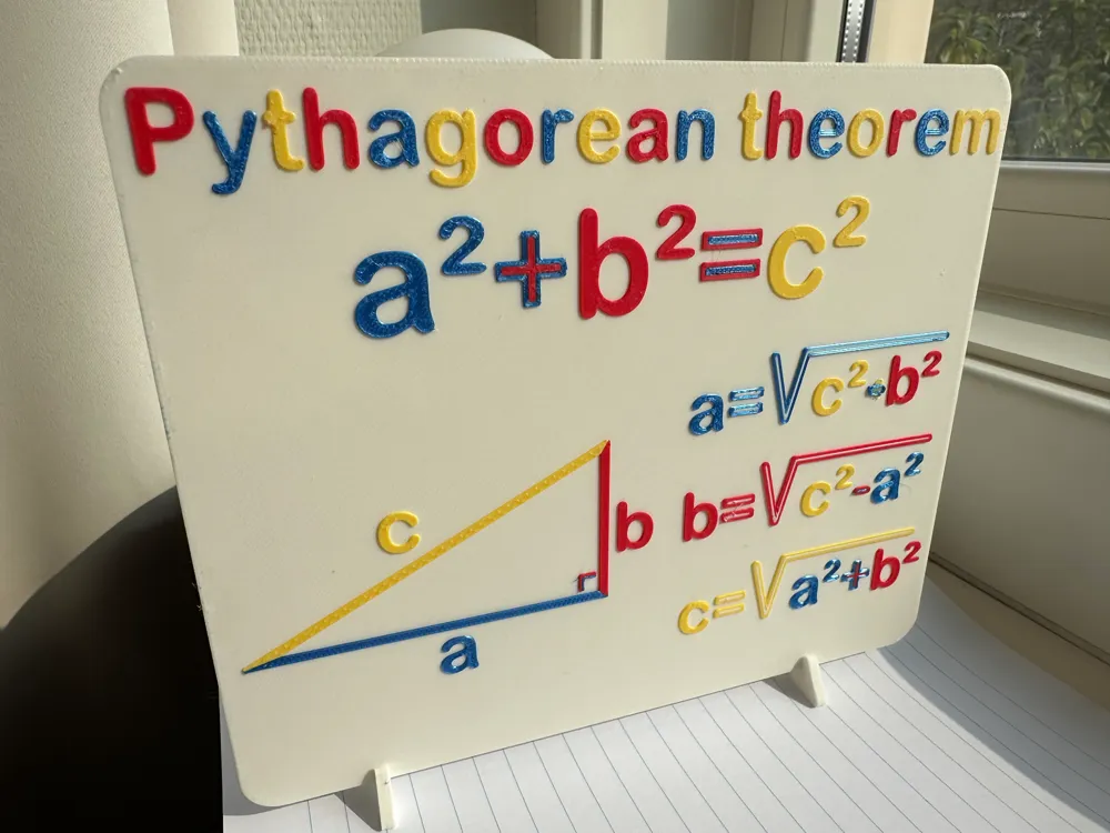 Pythagorean Theorem Cheat Sheet (Pythagoras) by pix3l8e - MakerWorld