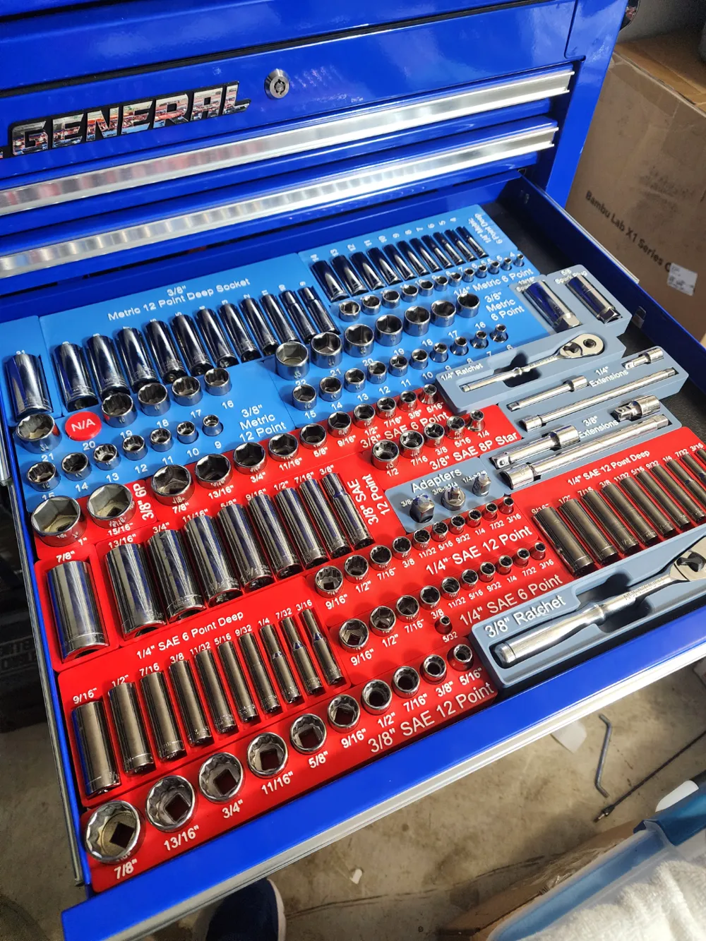 1/2" drive SAE 6 point gridfinity for craftsman by Fabrication Labs ...