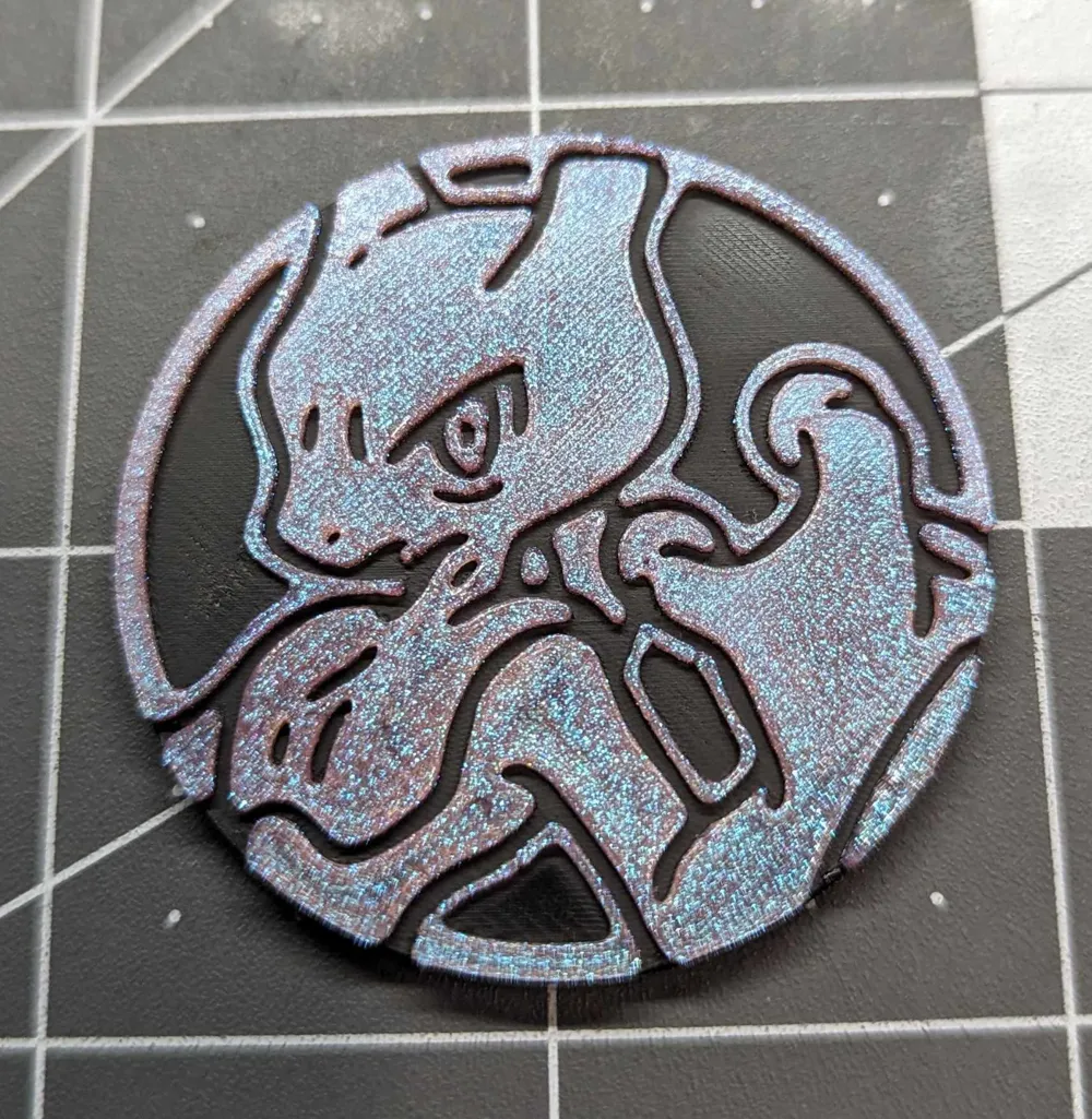Mewtwo Pokemon Coin (Modern Style) by joeythatoneguy - MakerWorld