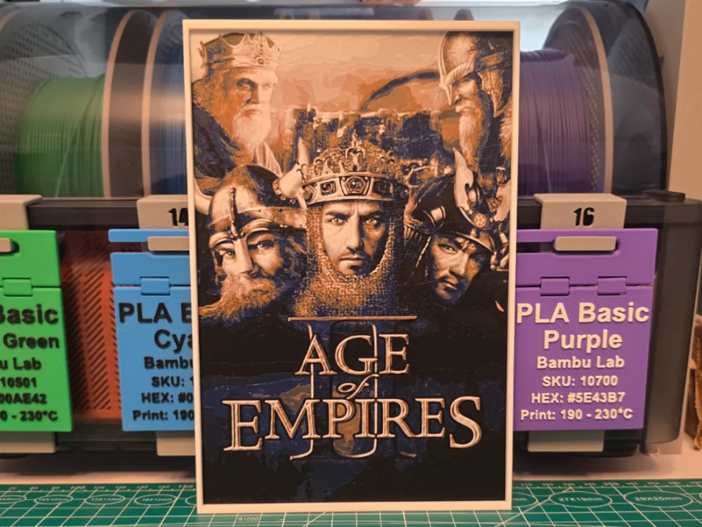 Póster de Age of Empires II - Arte Hueforge por Lumpy3D MakerWorld: Descarga Modelos 3D Gratuitos