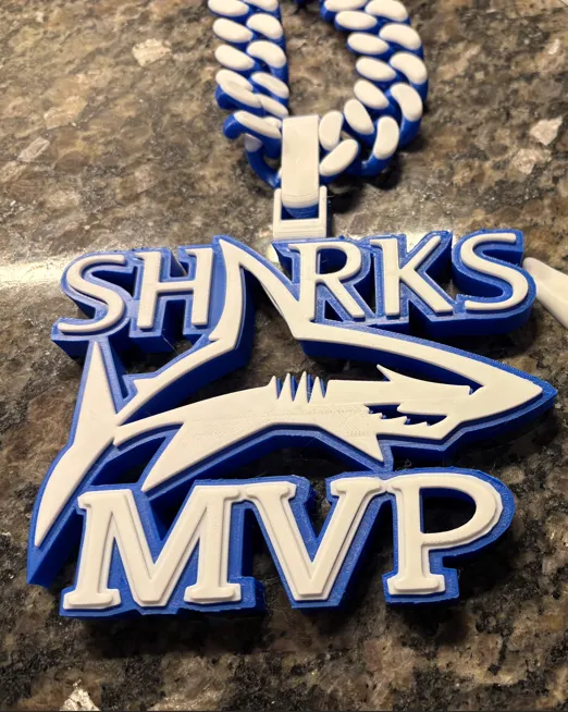 Sharks MVP Medal with Cuban Link Chain - Free 3D Print Model - MakerWorld