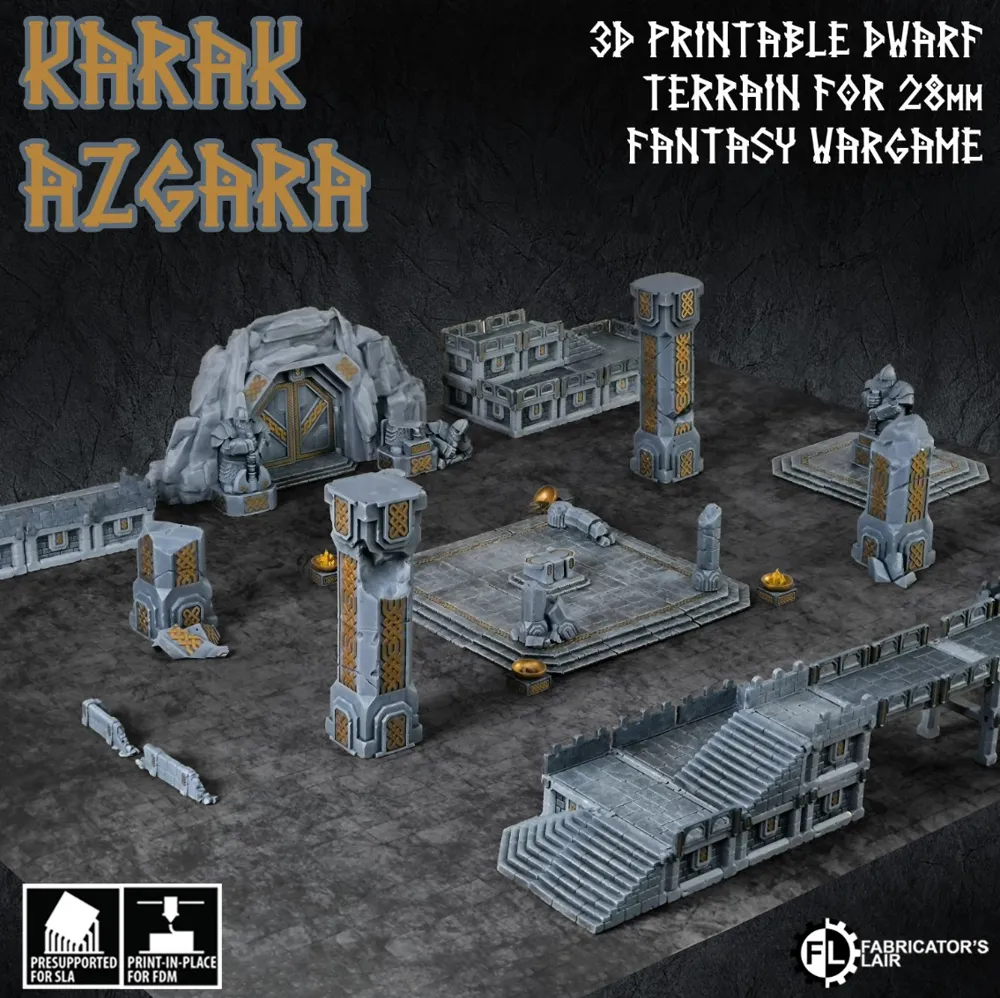 Wargame Fantasy - Dwarf Statue of Karak Azgara by Wargame Terrain Print ...