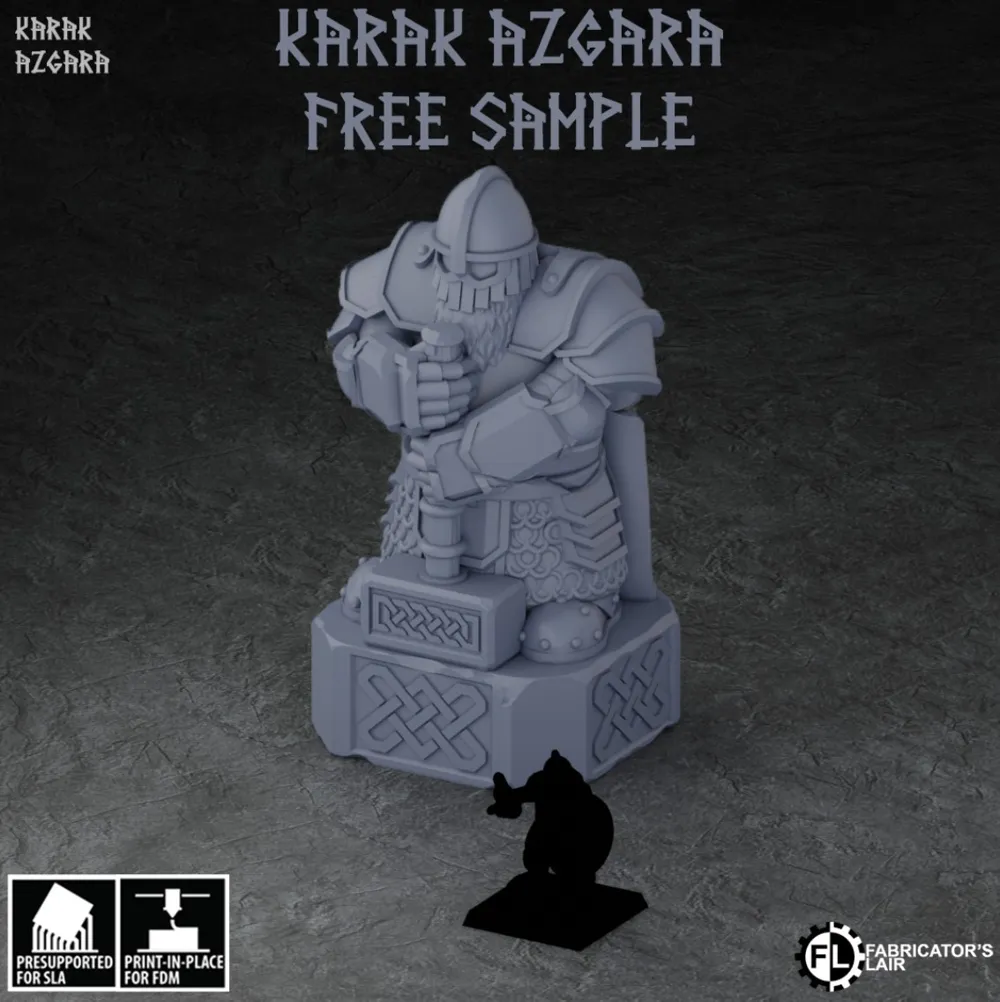 Wargame Fantasy - Dwarf Statue of Karak Azgara by Wargame Terrain Print ...