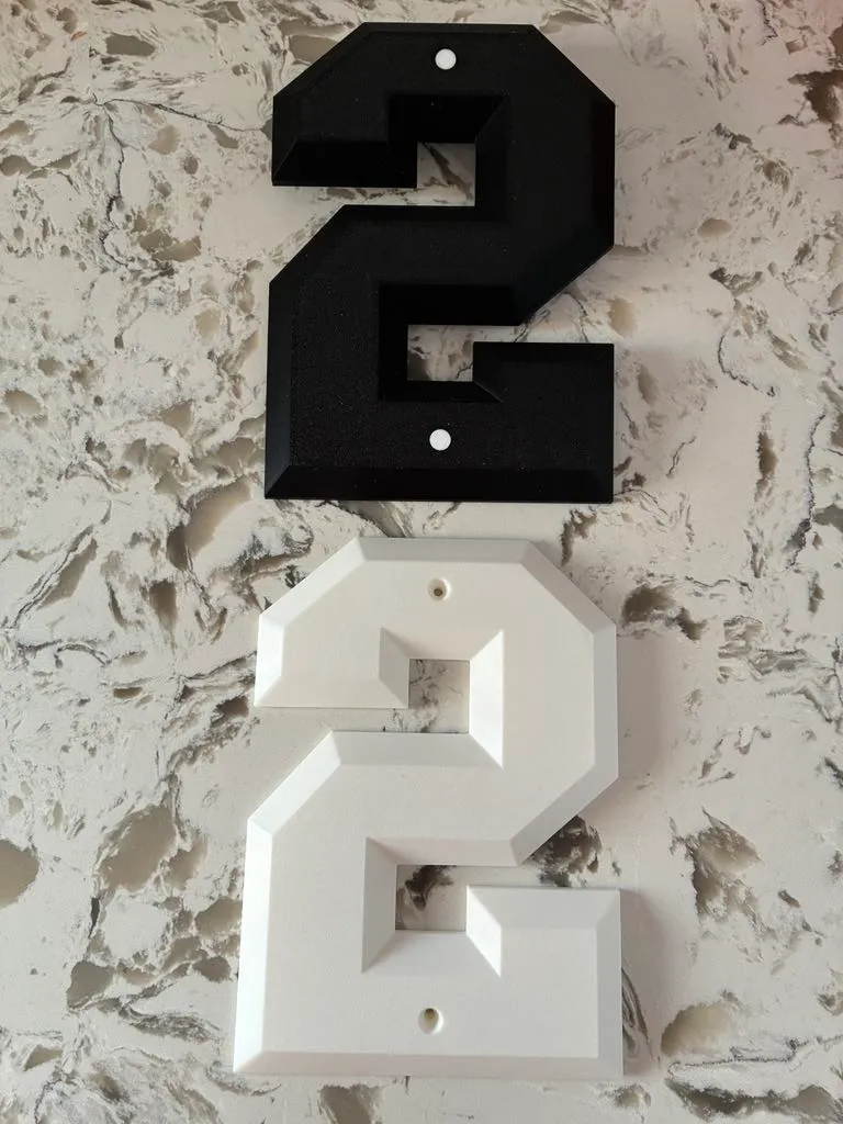 MODERN CHUNKY CUBE HOUSE NUMBERS/200MM/8 INCH TALL by RETIRED BUDS 3D ...