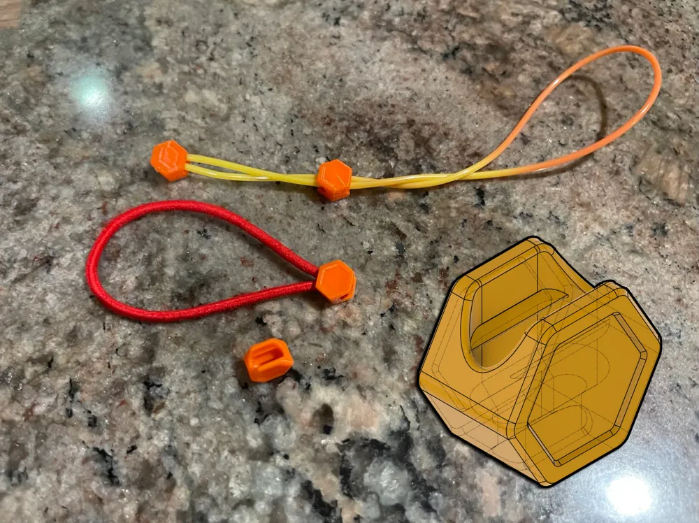 Shock cord / TPU / rubberband toggles (hex shape) by Emoticon ...