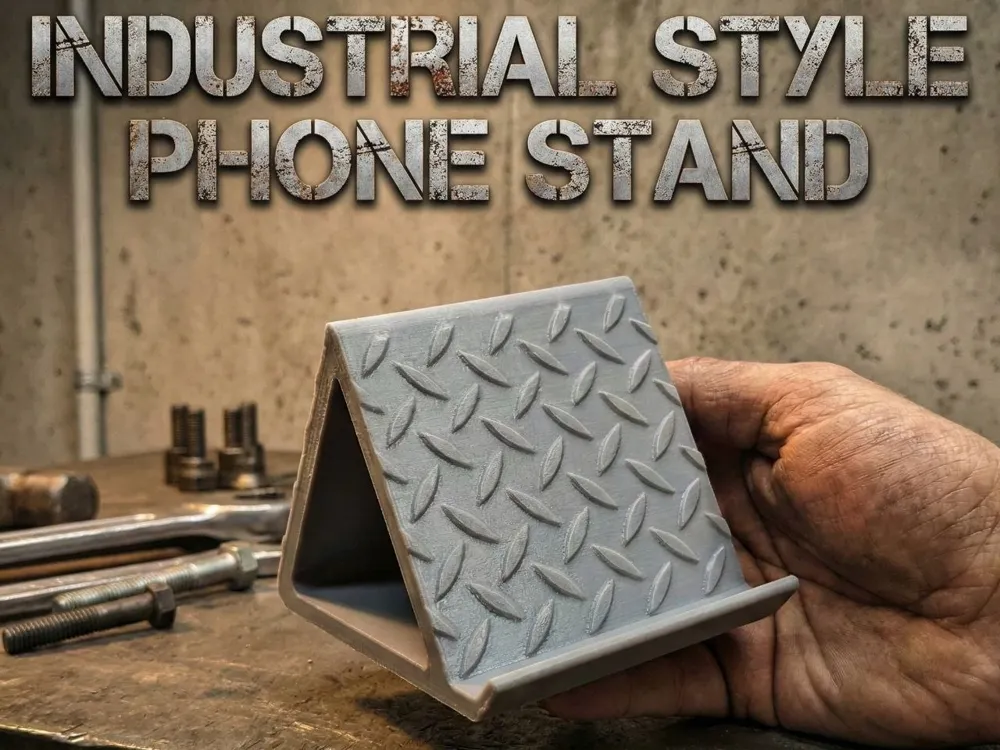 Industrial Style Phone Stand - Free 3D Print Model - MakerWorld