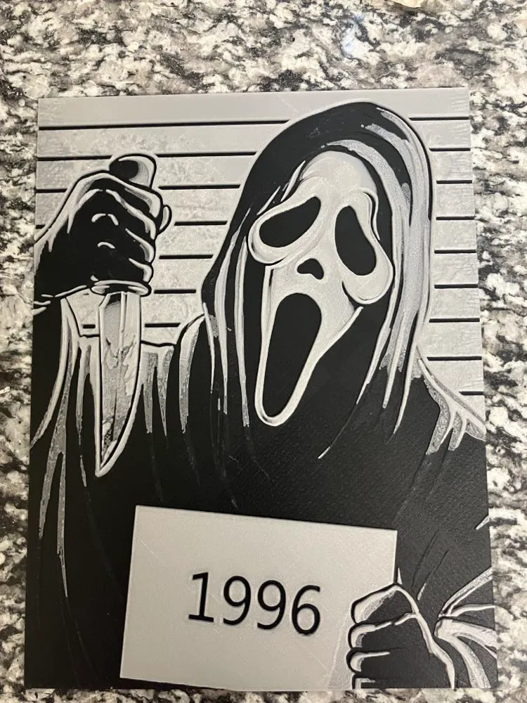ghostface mugshot (HueForge print) by Houston713Texan - MakerWorld