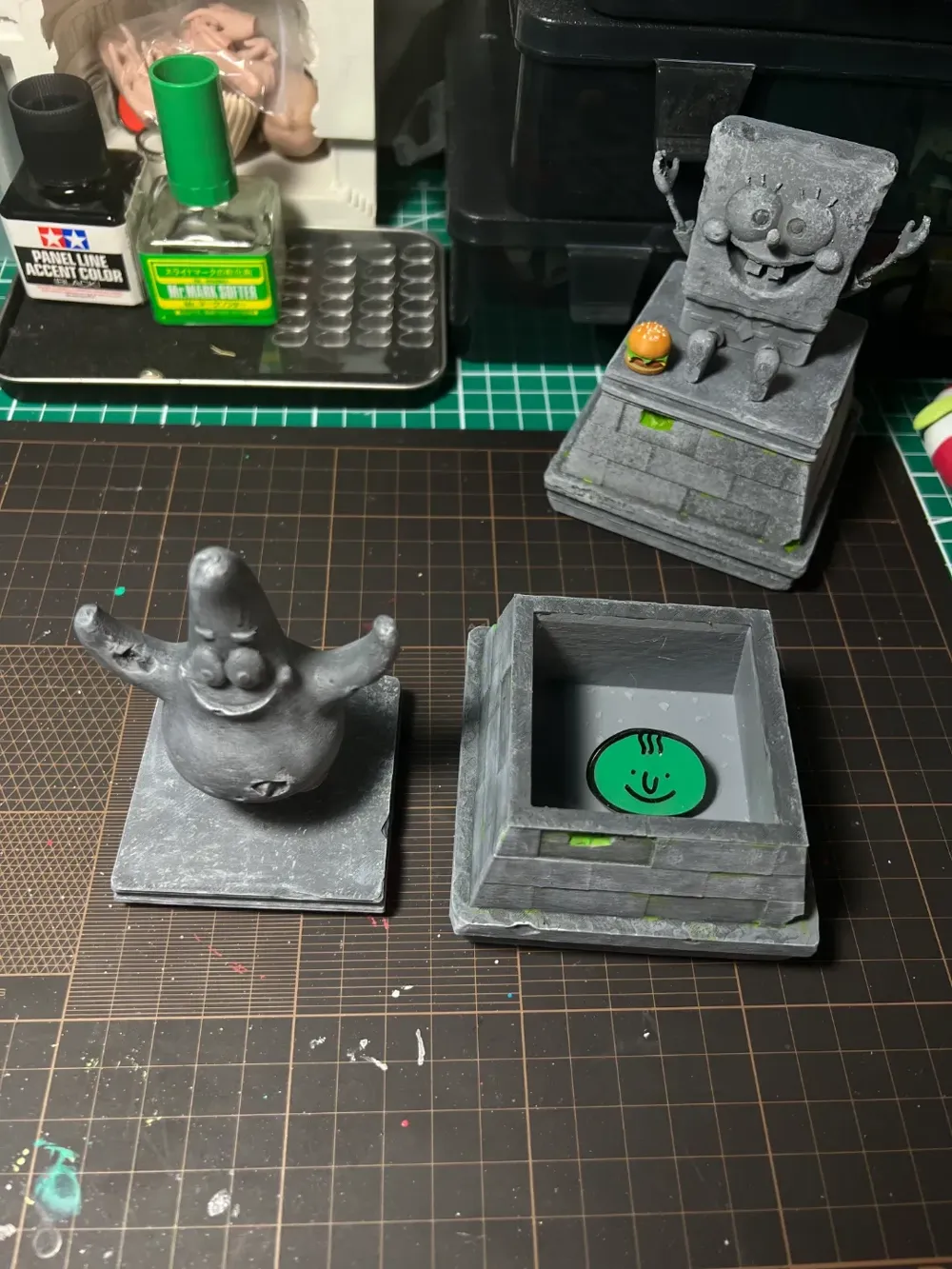 Spongebob and Patrick Star Stone Sculpture/Storage Box by CC MakerWorld ...