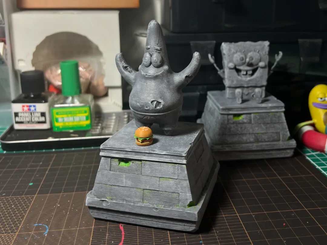 Spongebob and Patrick Star Stone Sculpture/Storage Box by CC MakerWorld ...