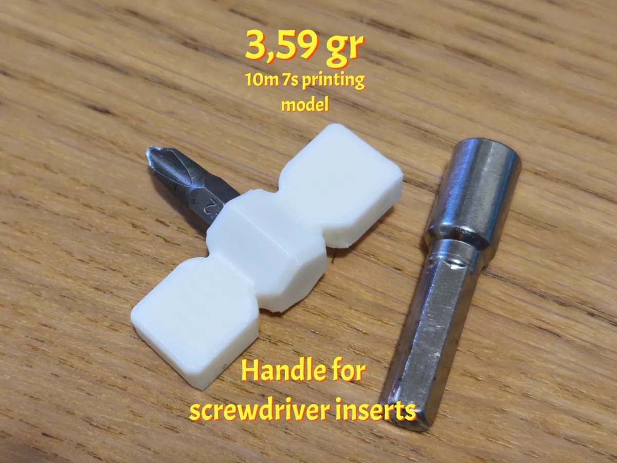 Handle for screwdriver inserts by Creatività in 3D MakerWorld: Download ...