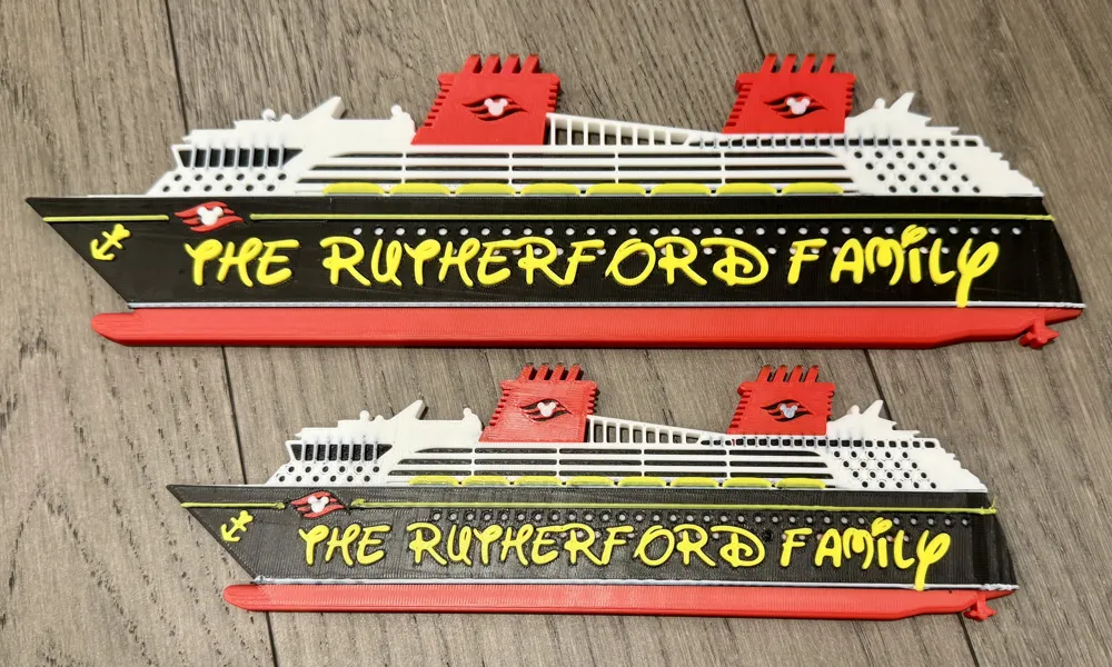 Disney Cruise Ship Magnet (Editable Family Name) - Free 3D Print Model ...