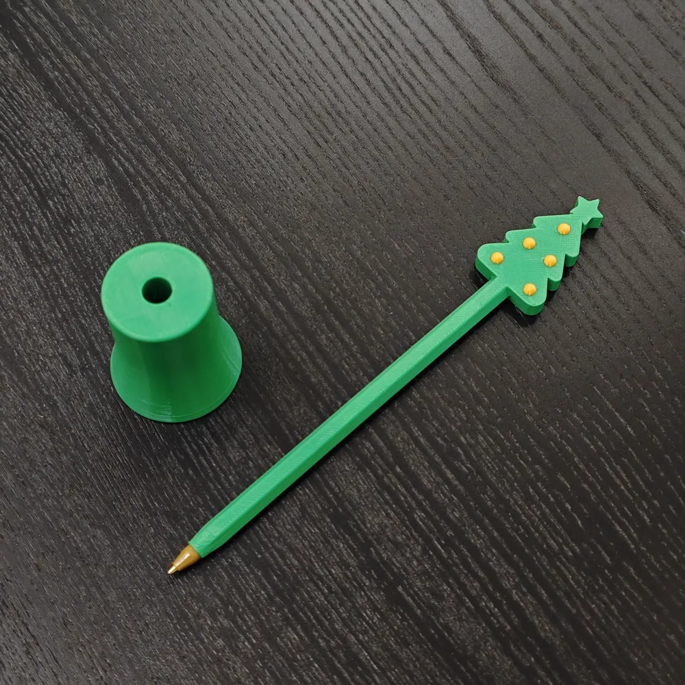 BIC Pen Christmas Tree - With Custom Text - Free 3D Print Model ...