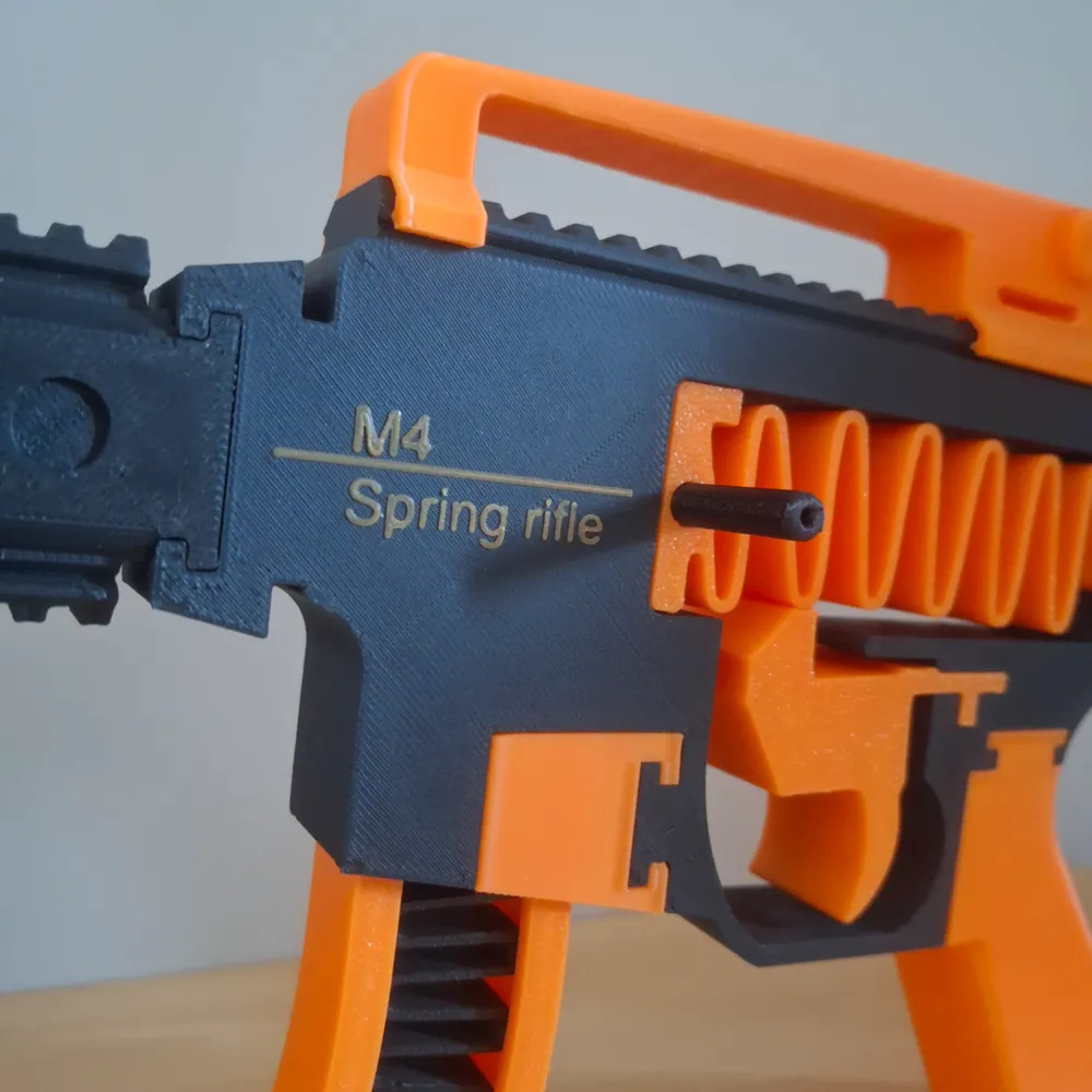 M4 Spring Rifle - Shoots fake bullets with mag by Next3D - MakerWorld